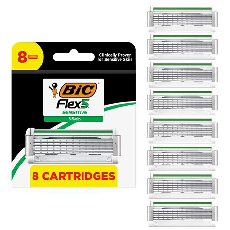 Bic Flex 5 Refillable Mens Shaving Razor Blades With 8 Blade Refills