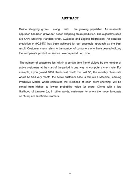 Ensemble Approach On Customer Churn Prediction Pdf Online Shopping