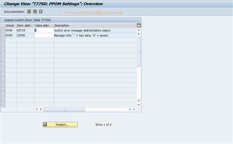 ooppomset sap tcode t77s0 ppom settings