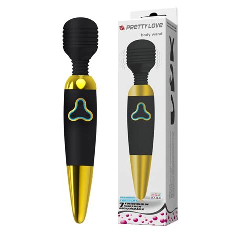 Body Wand Massager Rechargeable Body Wand Black And Gold
