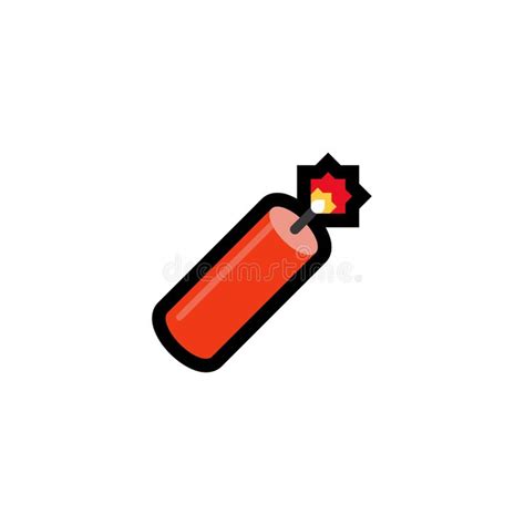 Lit Dynamite Stick Icon Explosive Design Stock Illustration Illustration Of Vector Flat