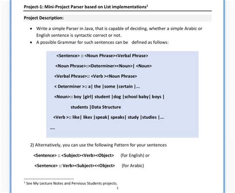 solved project 1 mini project parser based on list