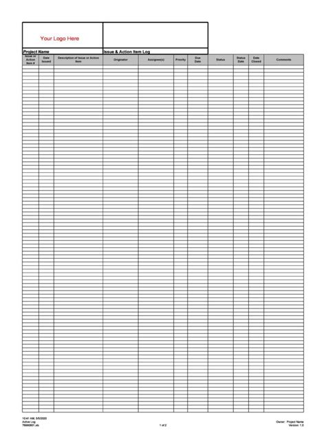 Great Action Item Templates MS Word Excel ᐅ TemplateLab