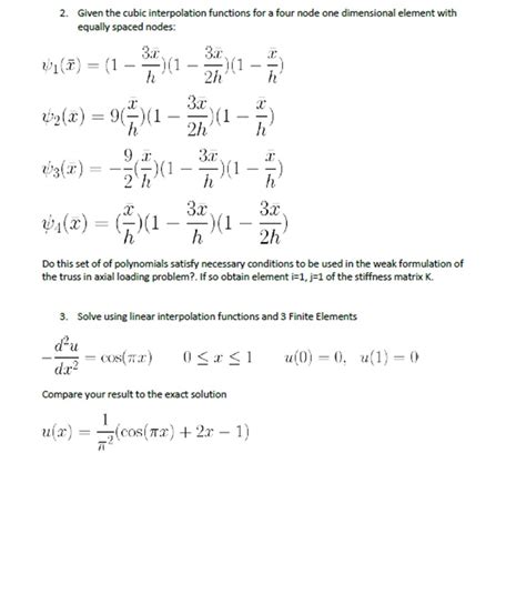 Given The Cubic Interpolation Functions For A Four Chegg