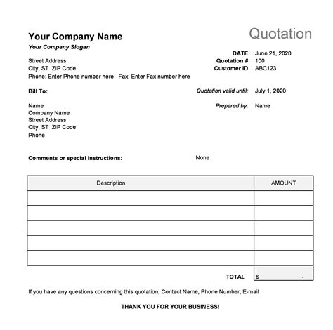 30 Best Quotation Templates Doc Xls Pdf Templatearchive