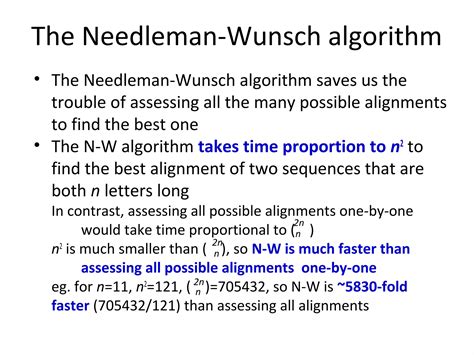 The Needleman Wunsch Algorithm Ppt
