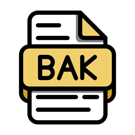 Bak Backup File Database Extension Document Format Icon