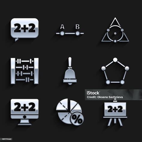 Set Ringing Bell Graph Schedule Chart Diagram Chalkboard Geometric Figure Pentagonal Prism