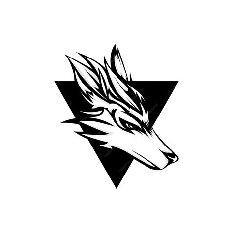 Premium Vector Black And White Wolf Vector Logo