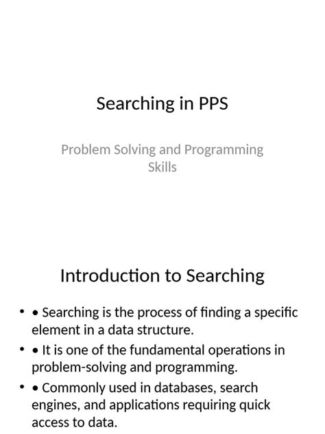 Searching In Pps C Code Pdf Time Complexity Information Retrieval