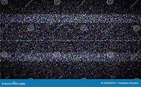 Analog Static Noise Texture Overlay Tv Switch Off Horizontal Stripes Offset No Signal White