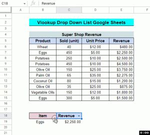 How To Use VLOOKUP With Drop Down List In Google Sheets