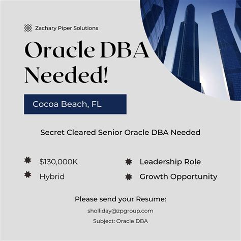 Sydney Holliday On Linkedin Im Looking For A Hybrid Oracle Dba In Cocoa Beach Fl Message Me Or…