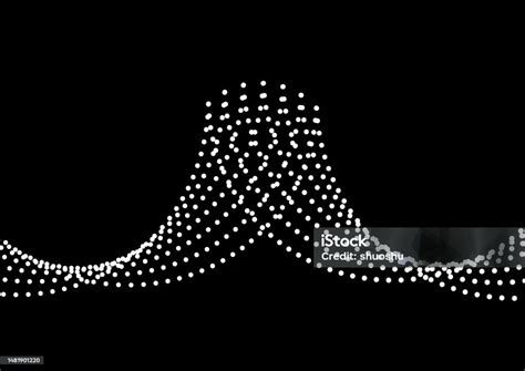 Abstract Black And White Dynamic Flowing Particle Technology Pattern Background Stock