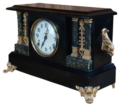 Antique 19th Century Victorian 8 Day Ingraham Pillar Mantel Shelf Clock