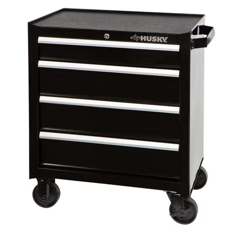 Buy Husky 26 In W 4 Drawer Rolling Cabinet Tool Box Chest In Gloss
