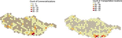 Hex Grid With Commercial And Transportation Distribution Hex Grid With Download Scientific