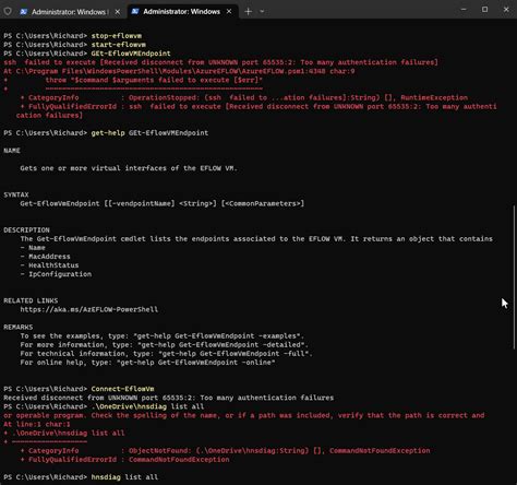 Connect EFlowVM Too Many Authentication Failures Edge Case For SSH Solution Found Issue