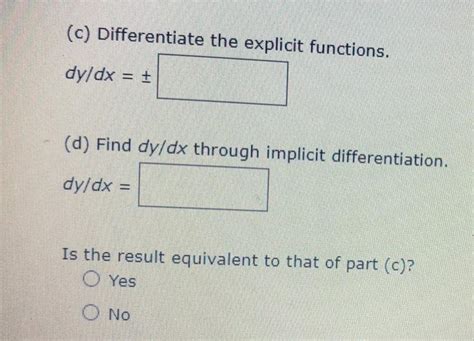 solved 4x2 81y2 324 a find two explicit functions by