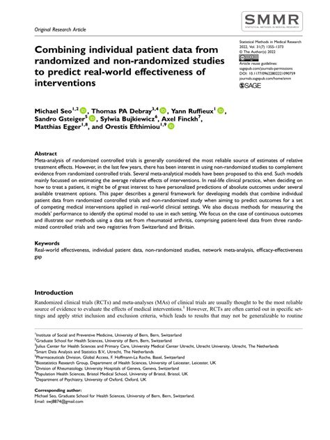 pdf combining individual patient data from randomized and non