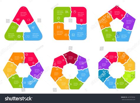 Set Six Infographic Diagrams Stock Vector Royalty Free Shutterstock