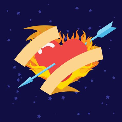 Flaming Heart 173678 Vector Art At Vecteezy