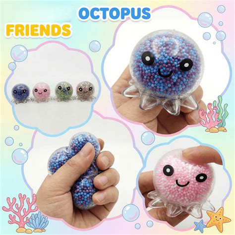 2026 Edition Bead Filled Octopus Squishy Set High Quality Silicone