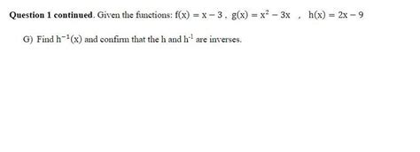 solved question 1 given the functions f x x−3