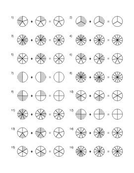 Common Core NF Add Fractions With Visual Pictures TPT