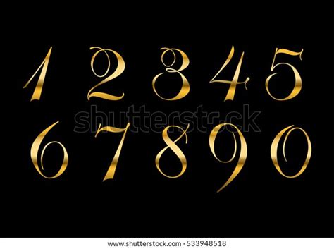 금값이 설정되었습니다검정 배경에 분리된 금속성 글꼴아름다운 스톡 벡터로열티 프리 533948518