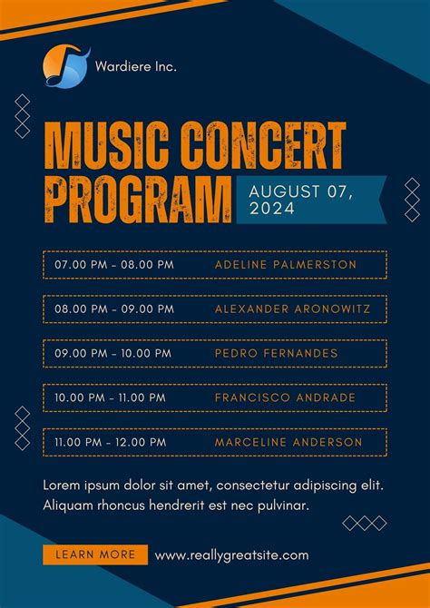 Concert Program Template EDITABLE Chorus Or Band Concert Program
