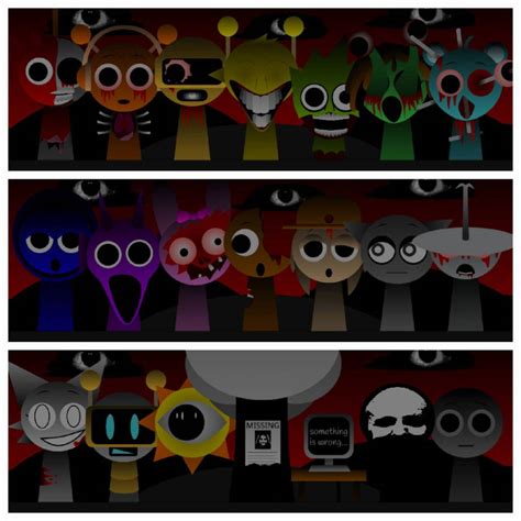 Sprunki All Characters Together Horror V2 By Dollyvelez On Deviantart