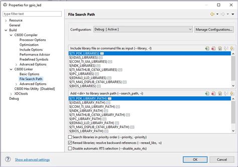 Ccstms320c6748 Unresolved Symbols When Creating A New Project And Copying The Sdk Example Code