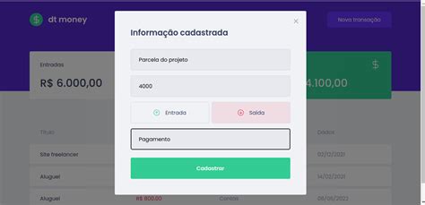 GitHub brunopedrols React dtmoney O projeto dt money é uma aplicação de controle financeiro