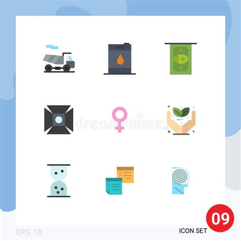 9 Thematic Vector Flat Colors And Editable Symbols Of Eco Gender Money Symbol Shooting Stock