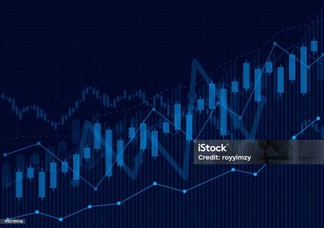 어두운 배경 디자인에 무역 하는 주식 시장 투자의 비즈니스 촛불 스틱 그래프 차트 낙관적인 포인트 그래프의 추세입니다 벡터