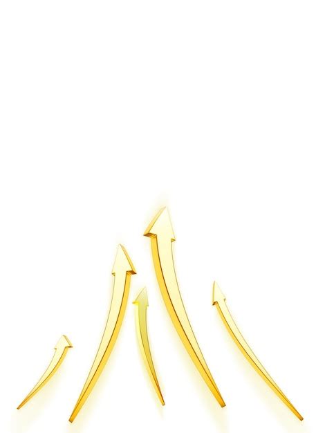Premium Photo Golden Arrow Pointing Upwards Words About Progress Success