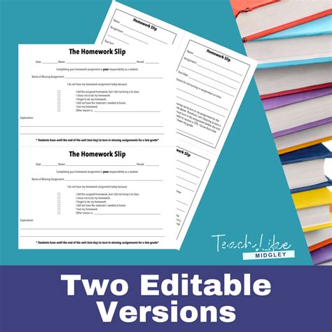 The Homework Slip Made By Teachers