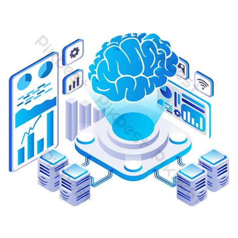 Commercial Vector Isometric Artificial Intelligence Brain PNG Images | AI Free Download - Pikbest
