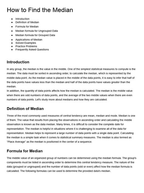 how to find the median pdf median outlier