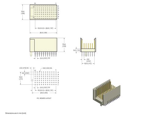 E Z Met™ 2mm Hard Metric Type C 11 Header Straight