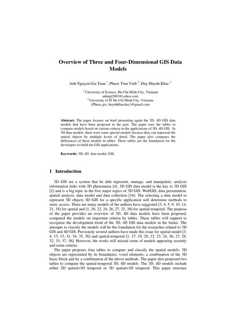 pdf overview of three and four dimensional gis data models
