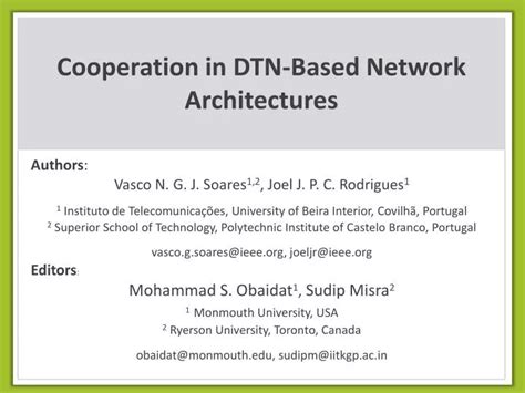ppt cooperation in dtn based network architectures powerpoint