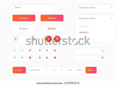 Vector Ui Kit Web Template Web Stock Vector Royalty Free Shutterstock