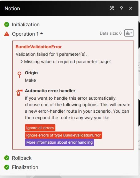 error missing value of required parameter page how to make
