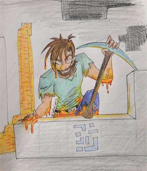How To Draw Minecraft Steve Vs Herobrine