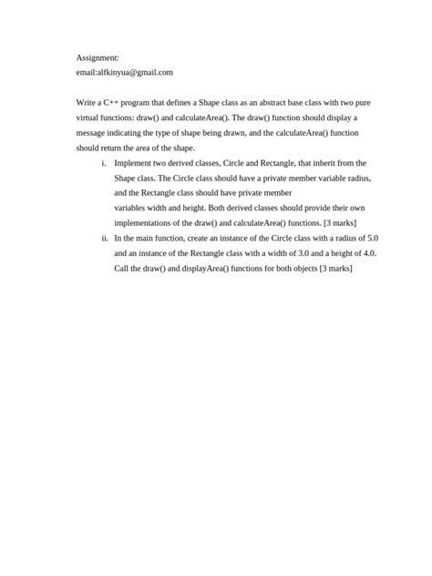 Virtual Function Assignment Pdf