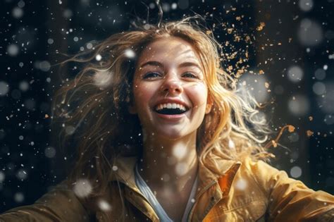 Premium Photo Young Girl In The Rain Generative Ai