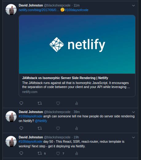 react server side rendering and netlify a story in three tweets r