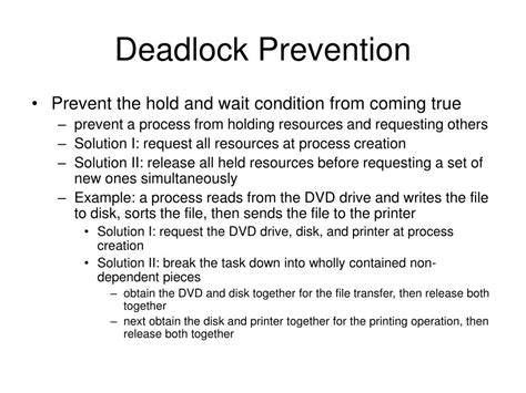 Ppt Deadlock Prevention Powerpoint Presentation Free Download Id